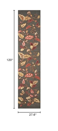 MARTHA STEWART x SAFAVIEH 2'3" x 10' Francesca Black MSR3611B Handmade Autumn Woods Wool & Viscose Runner Rug
