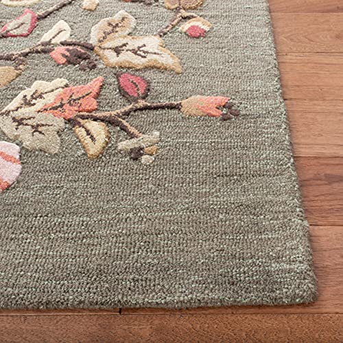 MARTHA STEWART x SAFAVIEH 2'3" x 10' Francesca Black MSR3611B Handmade Autumn Woods Wool & Viscose Runner Rug