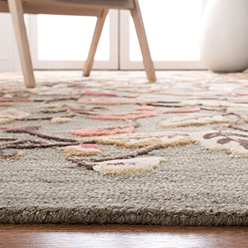 MARTHA STEWART x SAFAVIEH 2'3" x 10' Francesca Black MSR3611B Handmade Autumn Woods Wool & Viscose Runner Rug