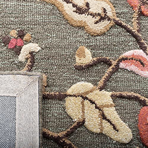 MARTHA STEWART x SAFAVIEH 2'3" x 10' Francesca Black MSR3611B Handmade Autumn Woods Wool & Viscose Runner Rug
