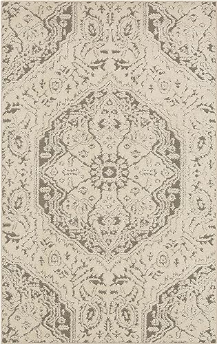 Mohawk Home Francesca Ornamental Medallion Light Gray 5' x 8' Shag Area Rug Perfect for Living Room, Dining Room, Office