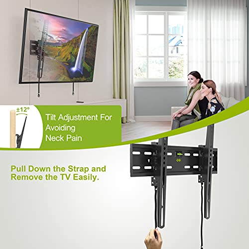 USX MOUNT TV Wall Bracket Tilting Universal TV Mount for Most 26-55 Inch Flat Screen TV with Weight Capacity Up to 99lbs, Low Profile +/-12 ° Tilt TV Bracket with Tilting Knob,Max VESA 400x400mm