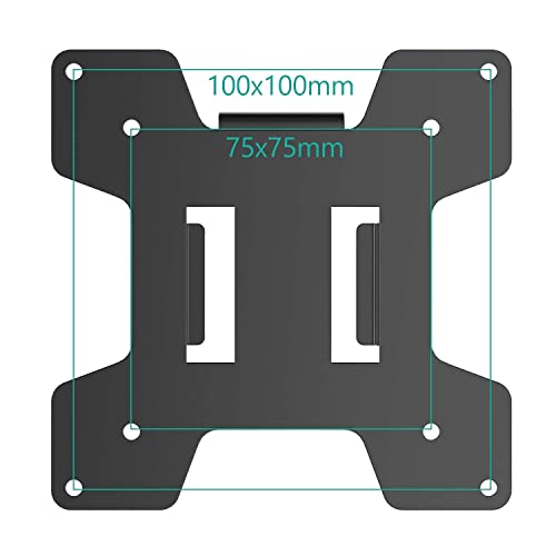 WALI VESA Mounting Plate 75 by 75 mm to 100 by 100 mm for WALI Monitor Mounting System (VESA-1), 1 Pack, Black