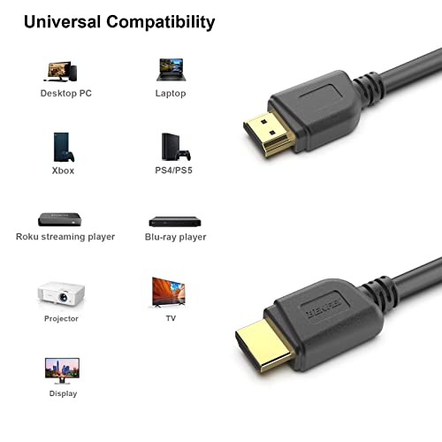 BENFEI HDMI to HDMI Cable, 4K@60Hz High Speed 6ft HDMI 2.0 Cable, 18Gbps, 4K HDR, 3D, 2160P, 1080P, Ethernet, Audio Return(ARC) Compatible with UHD TV, Blu-ray, Xbox, PS4, PS3, PC - 6 ft