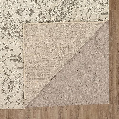 Mohawk Home Francesca Ornamental Medallion Light Gray 5' x 8' Shag Area Rug Perfect for Living Room, Dining Room, Office