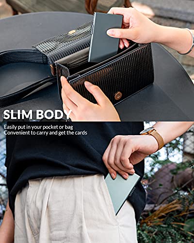 VULKIT Minimalist Credit Card Holder Pop Up Cards RFID Protection Slim Metal Wallet