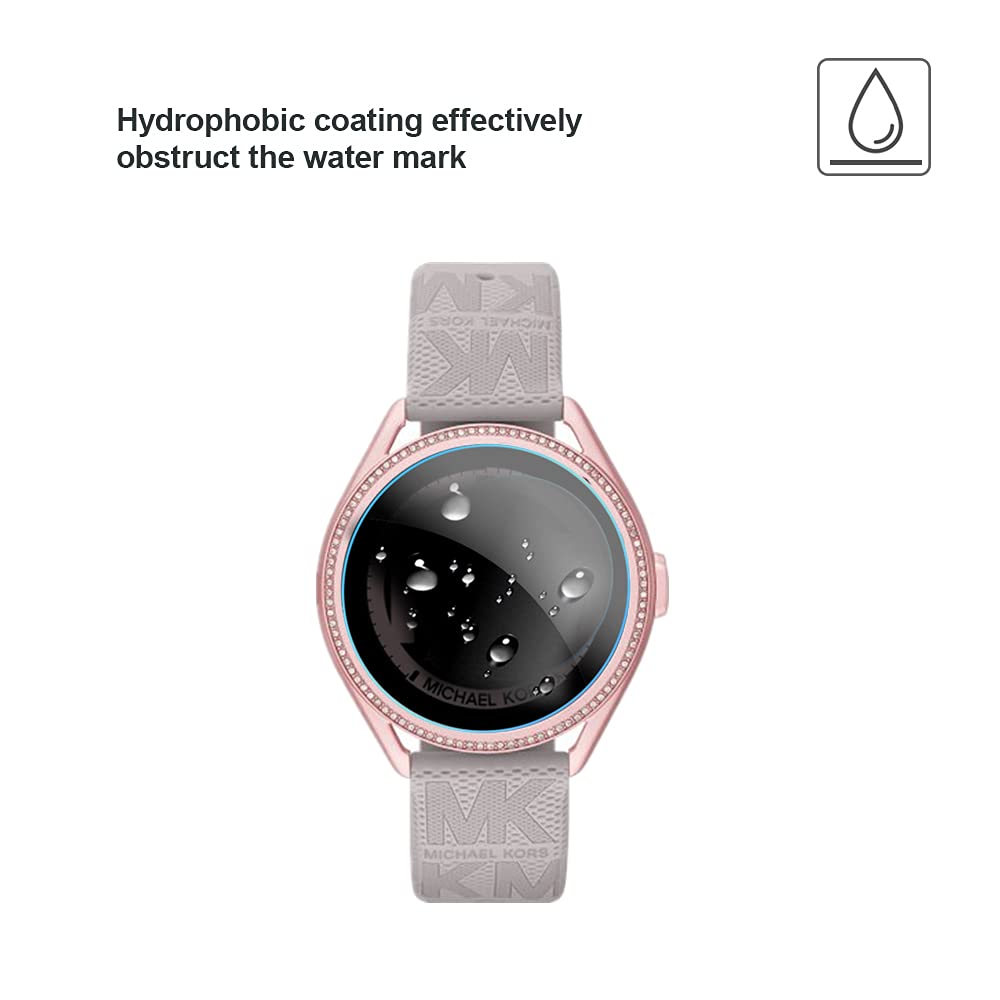 MIHENCE Compatible for Michael Kors MKGO Gen 5E 43mm Screen Protector, 9H Anti-Scratch Premium Real Tempered Glass Screen Protector for Michael Kors Women's MKGO Gen 5E 43mm Smartwatch (3PCS)