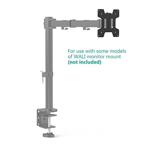 WALI VESA Mounting Plate 75 by 75 mm to 100 by 100 mm for WALI Monitor Mounting System (VESA-1), 1 Pack, Black