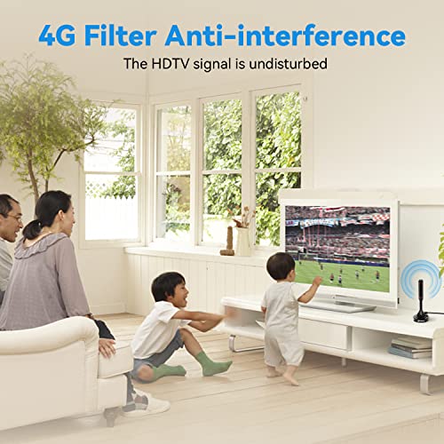 Chaowei Digital TV Antenna-DVB66 Portable Indoor Outdoor TV Antenna with Magnetic Base,16.5ft Long Cable,Omnidirectional Receiving-Support 4K 1080P TV