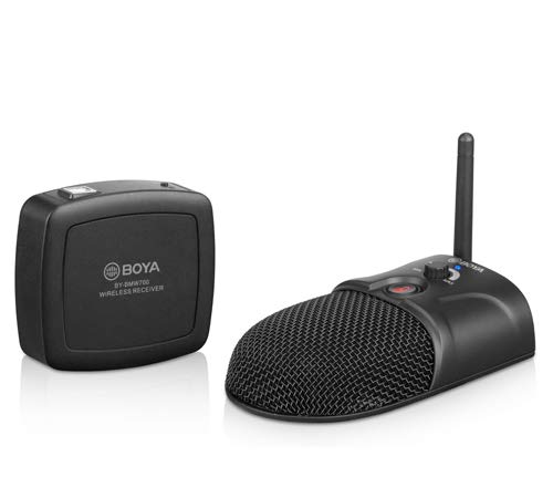 2.4GHz Wireless Conference Microphone, BOYA BY-BMW700 Omnidirectional USB Meeting Mic Table Top Desktop Microphone with 360° Pick Up Range Ideal for Video Conference, Seminars,Corporate Events