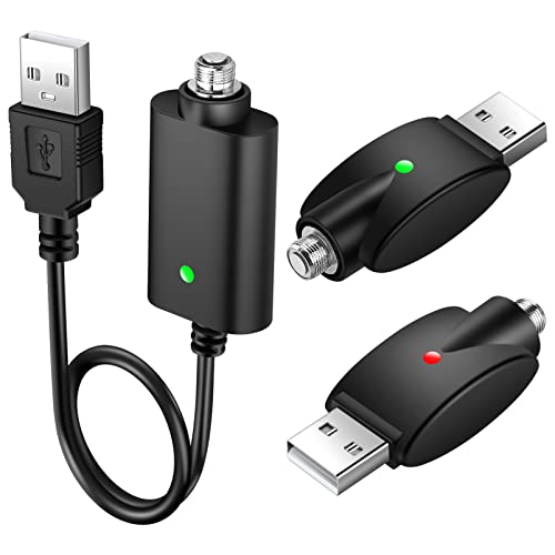 TINAREKA USB Thread Cable, USB Pen Charger Thread Portable Charge USB Cable with Intelligent Overcharge Protection LED Indicator-Wireless Charger x 2, Cable Charger x 1