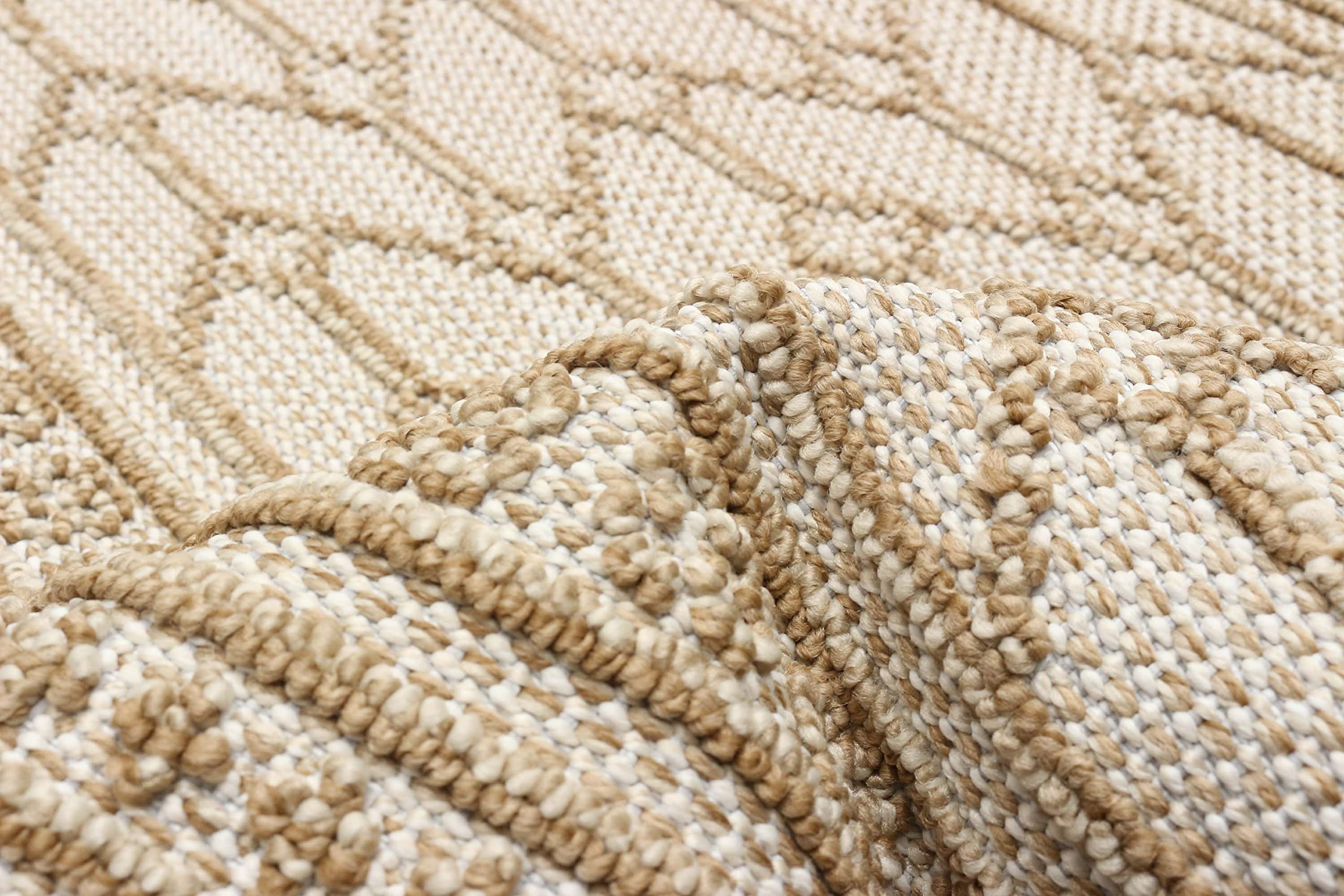 eCarpetGallery Runner Rug for Hallway Kitchen 8 feet Vintage Style Textured Taupe Carpet Runner, 368013