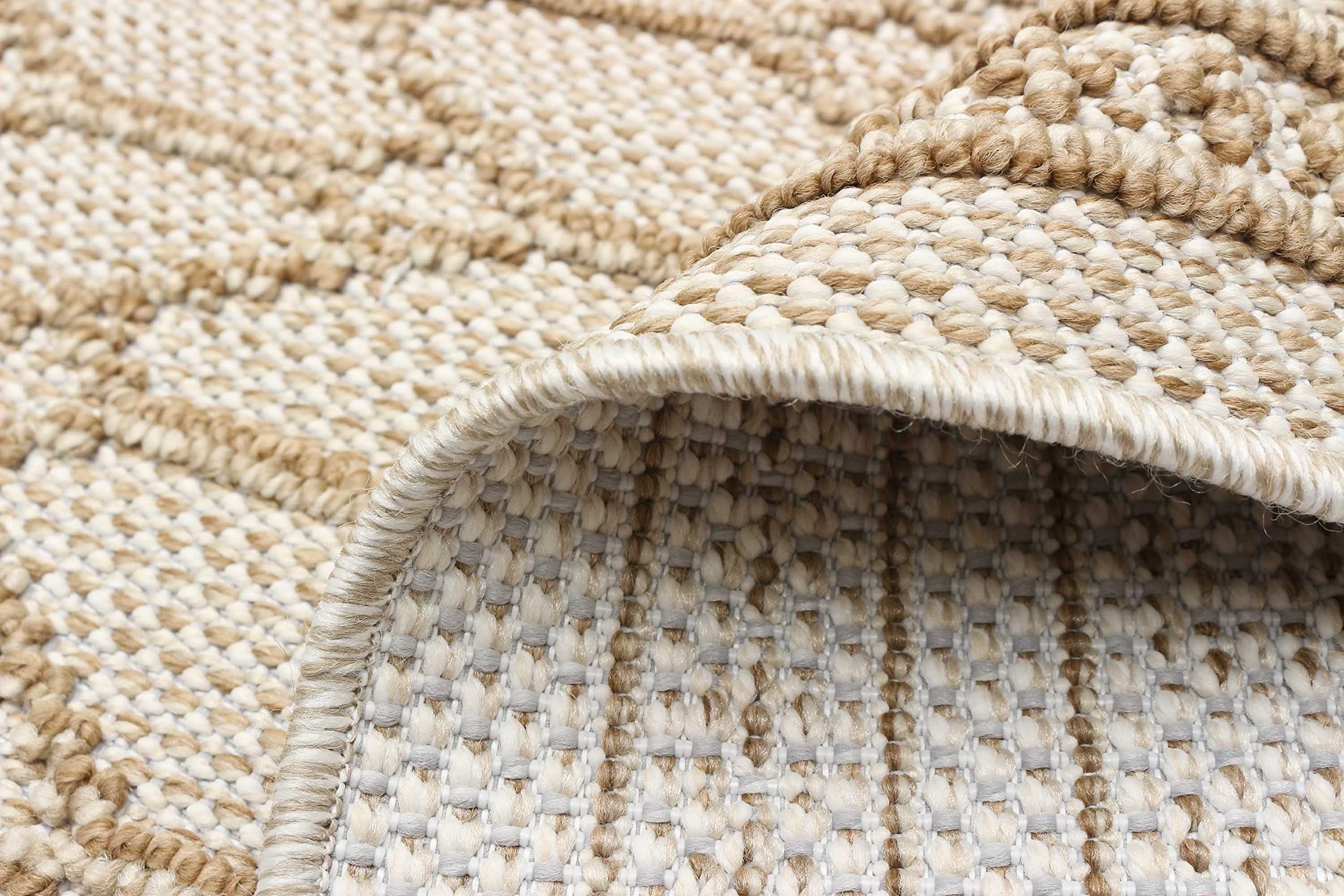 eCarpetGallery Runner Rug for Hallway Kitchen 8 feet Vintage Style Textured Taupe Carpet Runner, 368013
