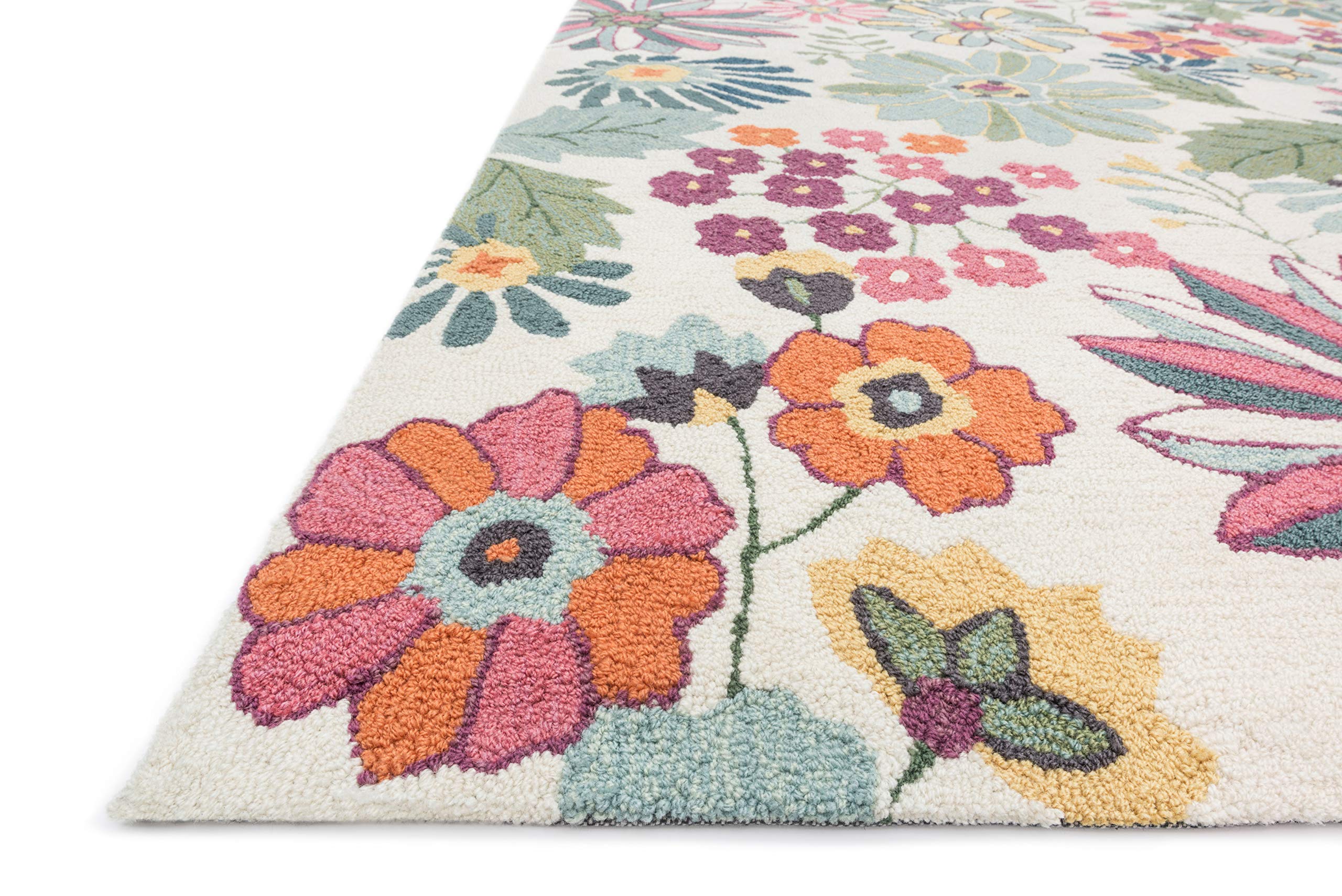 Loloi Francesca Collection Area Rug, 1'-6" x 1'-6", Ivory/Pistach