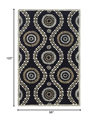 Martha Stewart Collection by SAFAVIEH 8' x 10' Francesca MSR4532A Handmade Ogee Dot Wool Living Room Dining Bedroom Area Rug