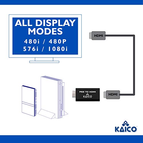 Kaico Edition - Playstation 2 PS2 HDMI Converter - PS2 to HDMI - Component to HDMI Converter Adaptor - Play Playstation 2 on Your HDMI TV - Retro Gaming PS2 HDMI Converter Adapterā¦