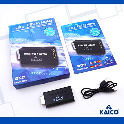 Kaico Edition - Playstation 2 PS2 HDMI Converter - PS2 to HDMI - Component to HDMI Converter Adaptor - Play Playstation 2 on Your HDMI TV - Retro Gaming PS2 HDMI Converter Adapterā¦