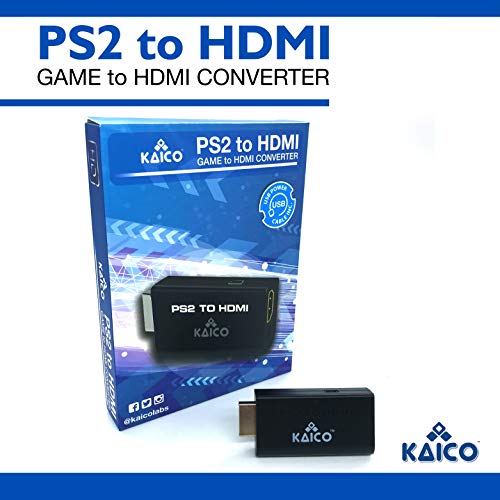 Kaico Edition - Playstation 2 PS2 HDMI Converter - PS2 to HDMI - Component to HDMI Converter Adaptor - Play Playstation 2 on Your HDMI TV - Retro Gaming PS2 HDMI Converter Adapterā¦