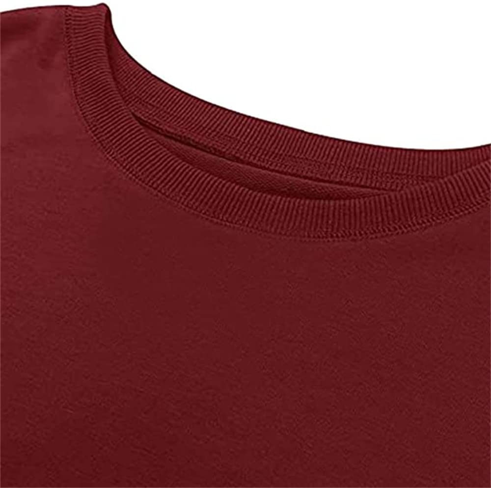 MLZHAN Women Christmas Trees Sweatshirts Tree Tops Glisten Children Listen Sweatshirt Crewneck Long Sleeve Shirt (Wine red,L,Large)
