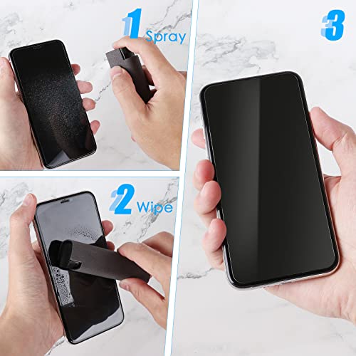 AKARY Screen Cleaner Touchscreen Mist Cleaner, All in One Electronic Cleaner Sprays & Wipe Cleaner, Mini Fingerprint-Proof Screen Cleaner for Phones Pad Laptop Pc Monitors, Effective Cleaning (Black)