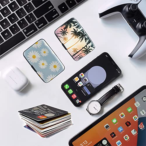 Oirtmiu RFID Blocking Credit Card Holder, Mini Aluminum Card Wallet, Slim Metal Hard Card Case, ID Case, Business Card Case for Women- 8 Slots