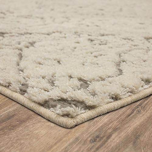 Mohawk Home Francesca Ornamental Medallion Light Gray 8' x 10' Shag Area Rug Perfect for Living Room, Dining Room, Office