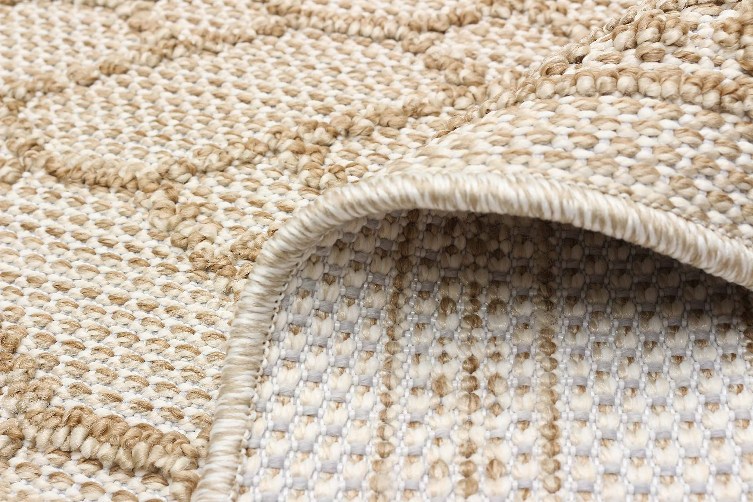 eCarpetGallery Vintage Turkish Area Rug for Living Room Bedroom 5x7 Taupe Carpet, High Low Pile Textured Rug, 368016