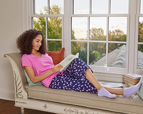 HUE Women’s SleepWell Basic Printed Knit Performance Sleep Capri Pajama Pant, Made With Temperature Regulating Technology, Medieval - Beach Chair, Large