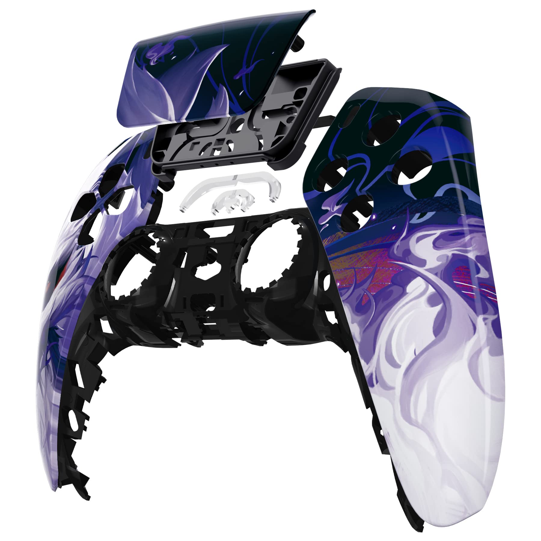 eXtremeRate Nine-tailed Fox Touchpad Front Top Shell Compatible with ps5 Controller BDM-010 020 030 040 050, DIY Replacement Shell Custom Touch Pad Cover Compatible with ps5 Controller