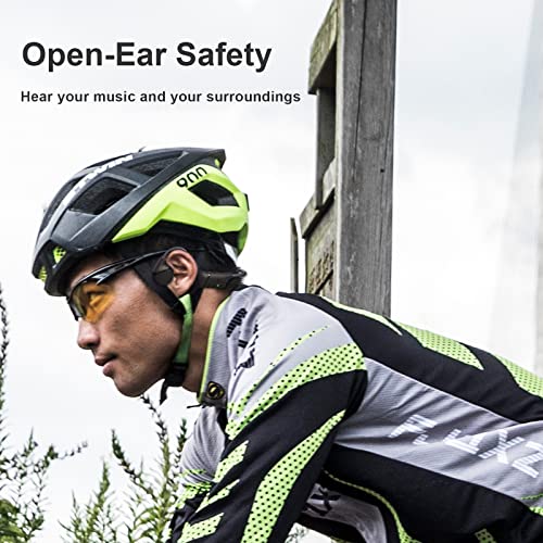 Loluka Wireless Open Ear Bone Conduction Headphones with Microphone Podcast Induction Bluetooth Earphones Sweatproof Sports Headset Lightweight Waterproof for Running Driving Hiking Bicycling Black