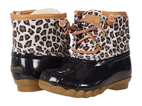 Sperry unisex child Saltwater Boot, Black, 1 Big Kid US