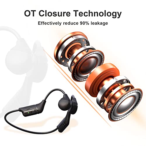 Loluka Wireless Open Ear Bone Conduction Headphones with Microphone Podcast Induction Bluetooth Earphones Sweatproof Sports Headset Lightweight Waterproof for Running Driving Hiking Bicycling Black