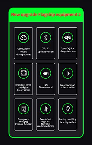 VOLT+ Plus TECH Wireless V5.3 LED Pro Earbuds Compatible with Samsung Galaxy S23/ Ultr/Plus/ 5G IPX3 Water & Sweatproof/Noise Reduction & Quad Mic(Black)