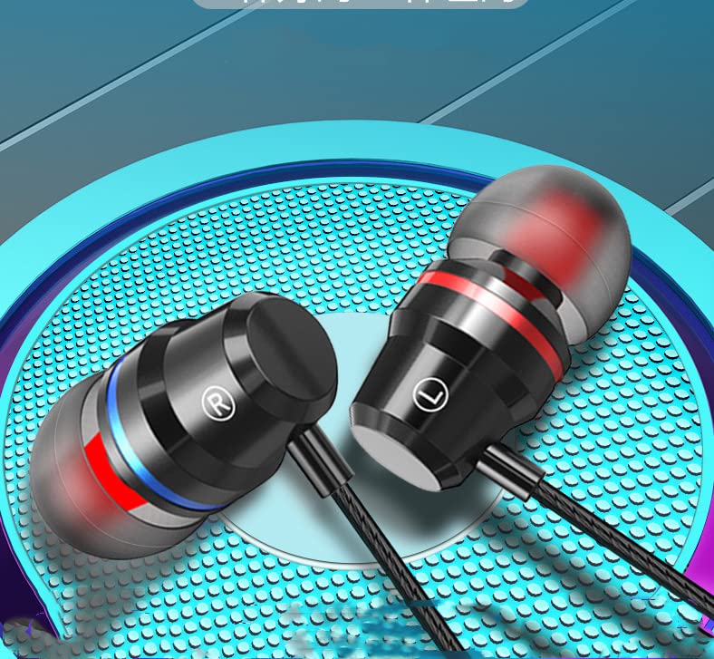 3.5mm Jack Volume Control Earbuds with Microphone in Ear Headphone Earphones for Galaxy A13 5G, A12 A13 A21 A22 A02S A03S A04S, S10 Plus, Note 9, Moto G Pure, One 5G Ace, Edge Plus, G9 Play (Black)
