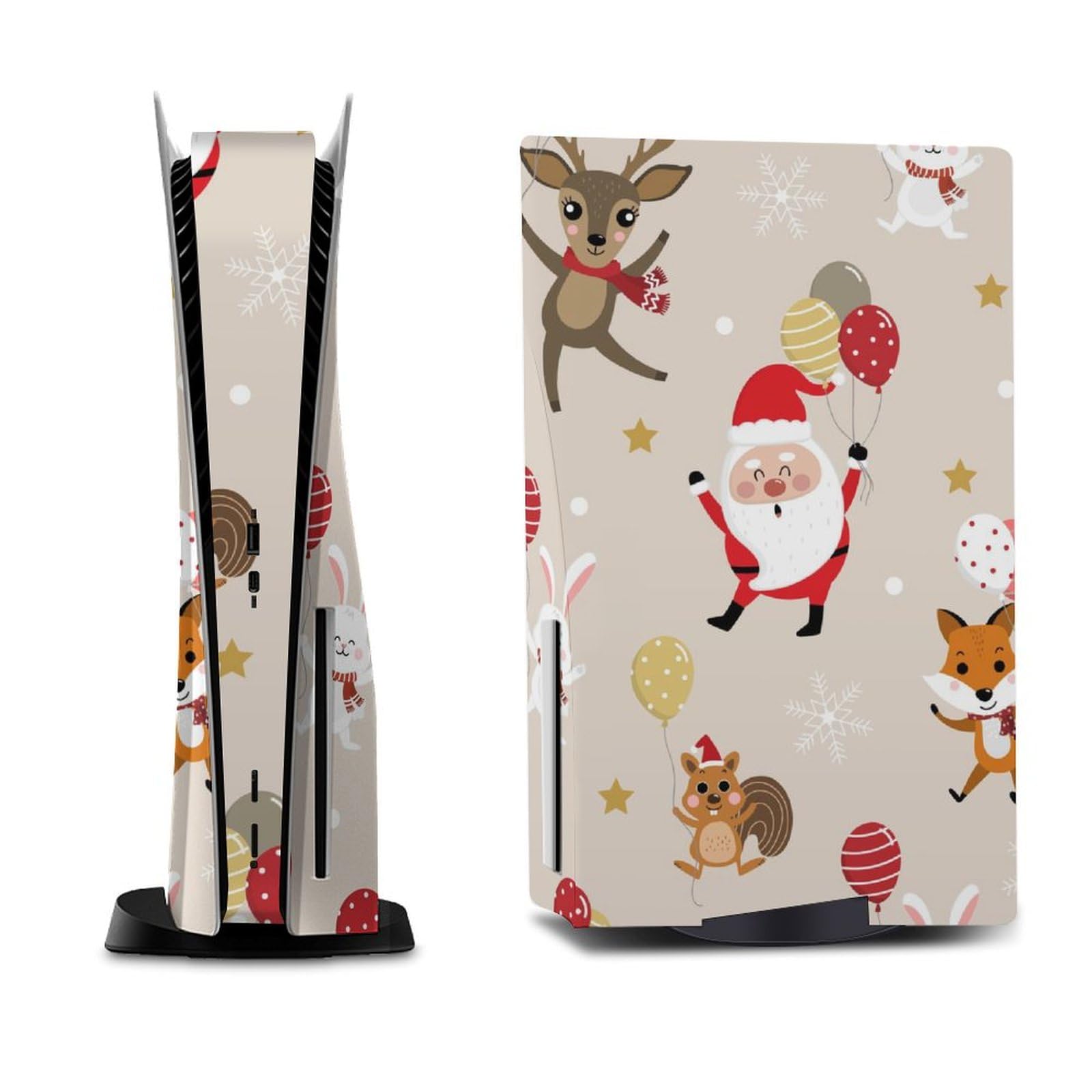 AoHanan Merry Christmas with Santa Clause 5 Skin Controller Accessories Cover Skins Anime Vinyl Cover Sticker Full Set for 5 Disc Edition