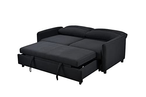 Eafurn Convertible Futon Loveseat, Black Queen Size
