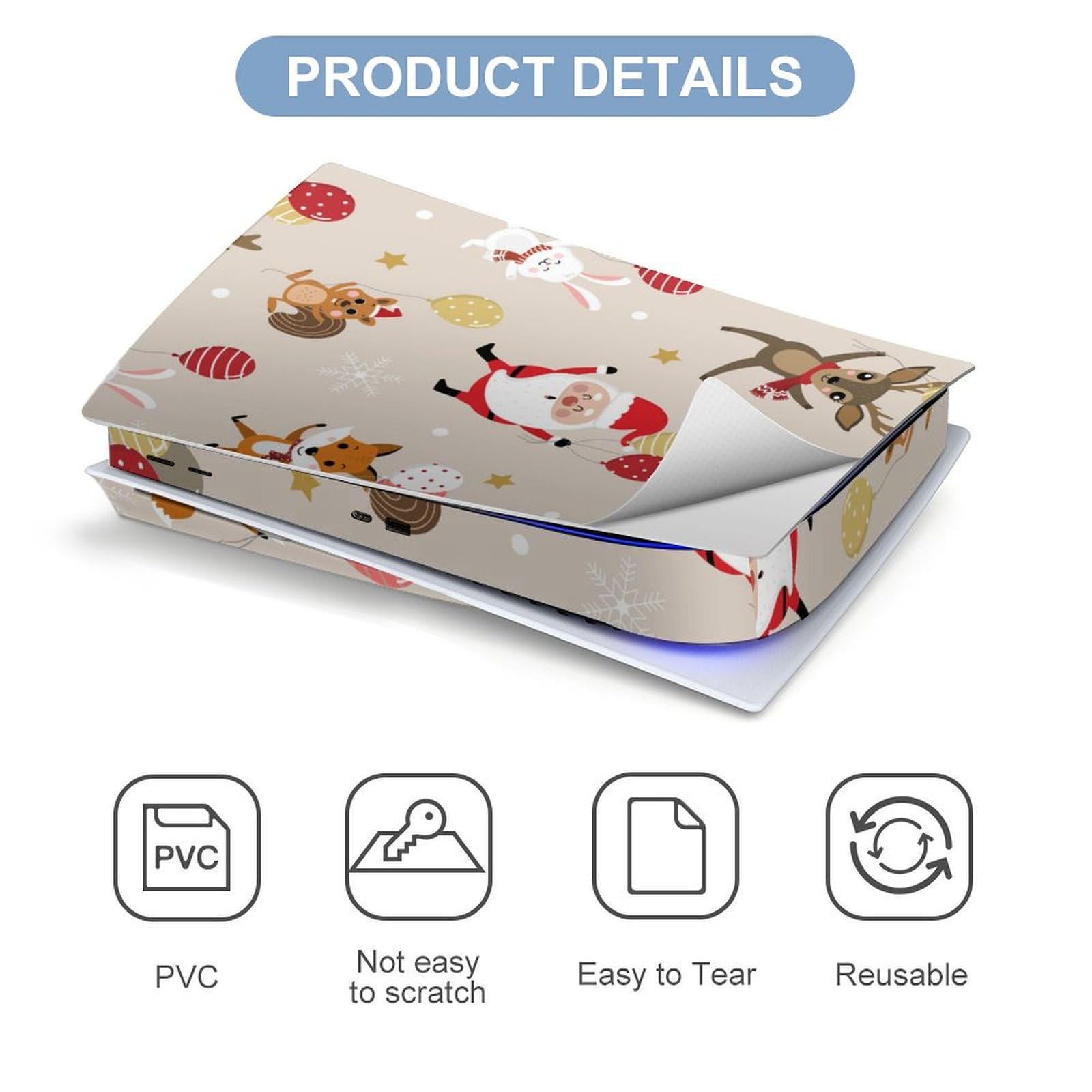 AoHanan Merry Christmas with Santa Clause 5 Skin Controller Accessories Cover Skins Anime Vinyl Cover Sticker Full Set for 5 Disc Edition