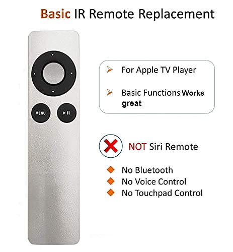Replacement Remote Control for APPLE TV MC377LL/A 1st 2nd 3rd 4th Generation, A1294 A1218/MA711 A1378/MC572 A1427/MD199 A1625/MGY52/MLNC2 A1842/MQD22/MP7P2 Apple TV MC377LL/A MM4T2AM/A Remote Control