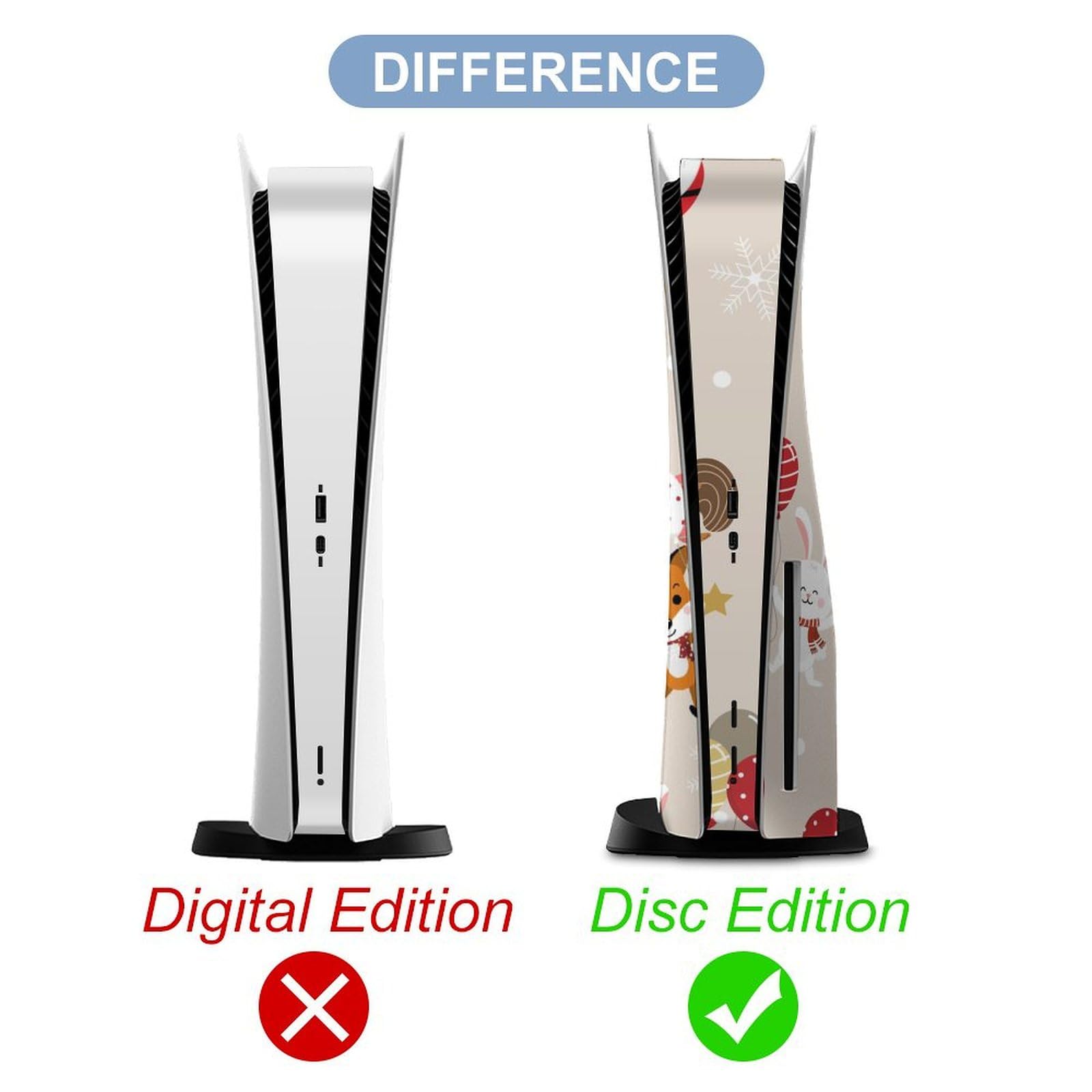 AoHanan Merry Christmas with Santa Clause 5 Skin Controller Accessories Cover Skins Anime Vinyl Cover Sticker Full Set for 5 Disc Edition
