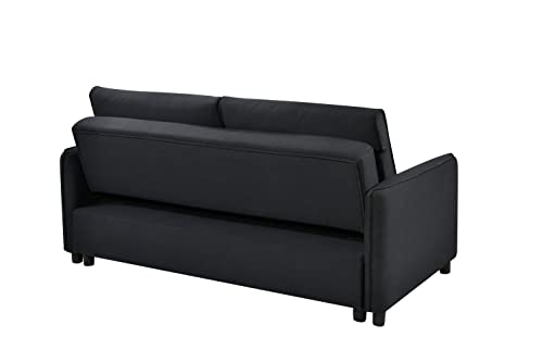 Eafurn Convertible Futon Loveseat, Black Queen Size