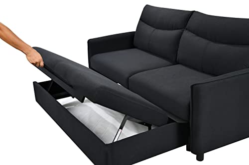 Eafurn Convertible Futon Loveseat, Black Queen Size