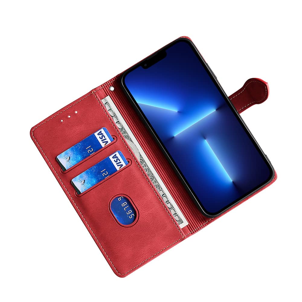 BANLEI2U Phone Cover Wallet Folio Case for LG V20, Premium PU Leather Slim Fit Cover for LG V20, Friendly Fit, Red