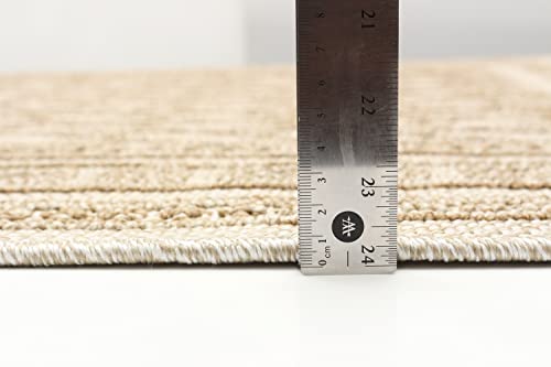 ECARPETGALLERY Vintage Turkish Area Rug for Living Room Bedroom 6x9 Taupe Carpet, High Low Pile Textured Rug, 368017