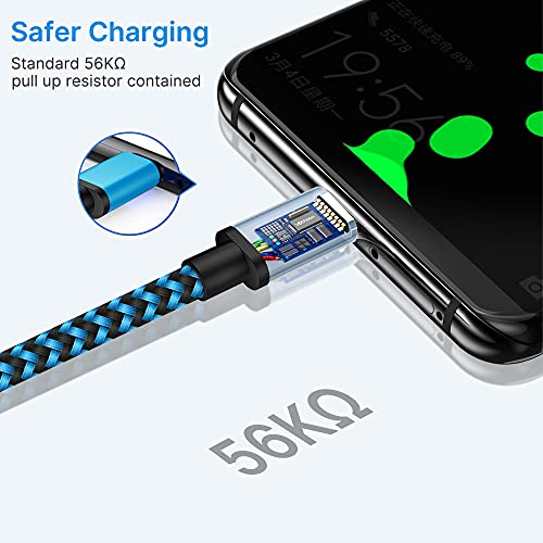 Aioneus Micro USB Cable Fast Android Charging Cord 6FT 3Pack Charging Cable Braided Charger Cord for Samsung Galaxy S7 Edge S6 S5 S2 J7 J7V J5 J3 J3V J2, LG K40 K20, Moto E4 E5 E6, Tablet, PS4, Xbox