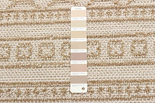ECARPETGALLERY Vintage Turkish Area Rug for Living Room Bedroom 6x9 Taupe Carpet, High Low Pile Textured Rug, 368017