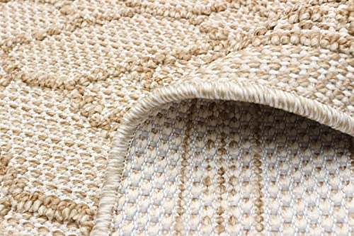 ECARPETGALLERY Vintage Turkish Area Rug for Living Room Bedroom 6x9 Taupe Carpet, High Low Pile Textured Rug, 368017