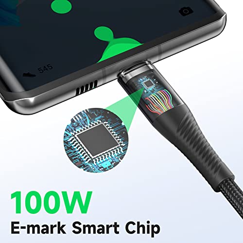 Deegotech USB C to USB C Cable 10ft, 2-Pack 100W 5A Nylon Braided Type C Charger Fast Charging for MacBook, Type C to Type C Cable Compatible with iPad Pro, MacBook Pro/Air, Galaxy S22+ S21 S20