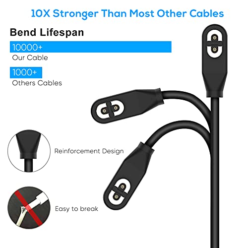 YUANHOT 2 Pack Charging Cable Replacement for AfterShokz Aeropex AS800 & Shokz OpenRun Pro & OpenRun & OpenRun Mini & OpenComm, USB Charger Cord for AfterShokz Aeropex Bone Conduction Headphones
