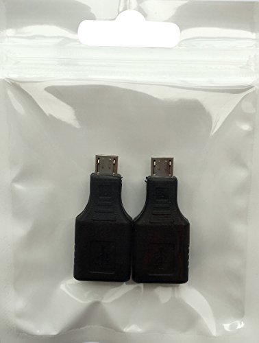 USB 2.0 Micro USB Male to USB Female OTG Adapter (2 Pack)