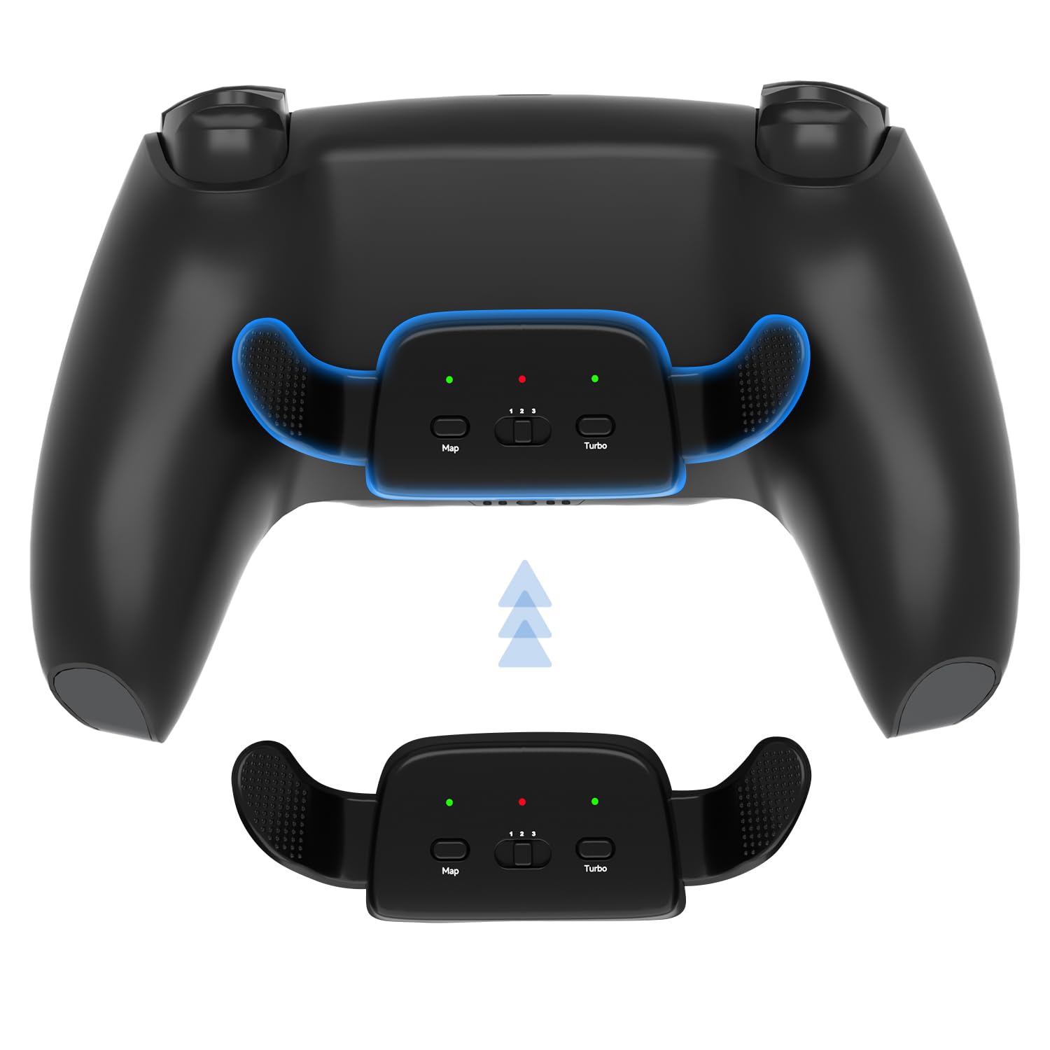 CHARM FOCUS Programmable Back Paddles for PS5 Controller, RISE2 Remap Kit for PS5 Controller BDM-010 & BDM-020 & BDM-030, Upgrade 2 Back Buttons Support Mapping, Auto Turbo, Combo Function